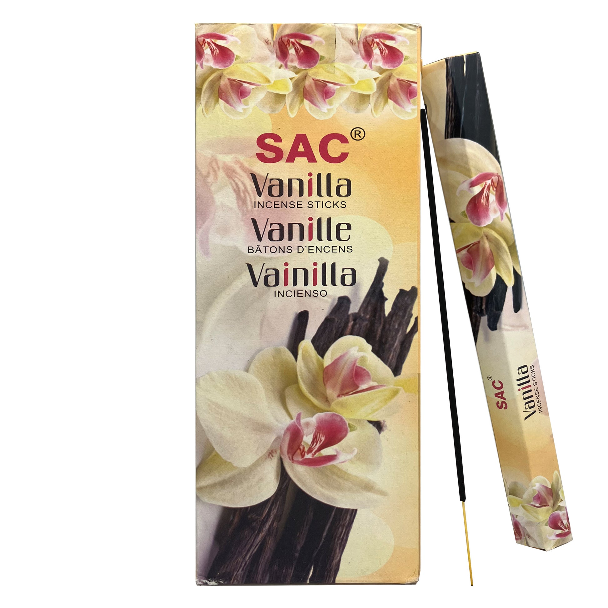 SAC Vanilla Incense Sticks – Sweet Creamy Aroma | 6 Packs x 20 Sticks ...